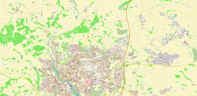 Exeter UK Map Vector City Plan High Detailed Street Map editable Adobe ...