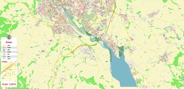 Exeter UK Map Vector City Plan High Detailed Street Map editable Adobe ...