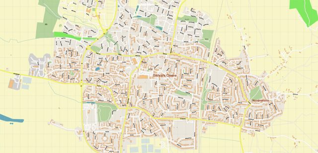 Gloucester + Cheltenham UK PDF Vector Map: City Plan High Detailed ...