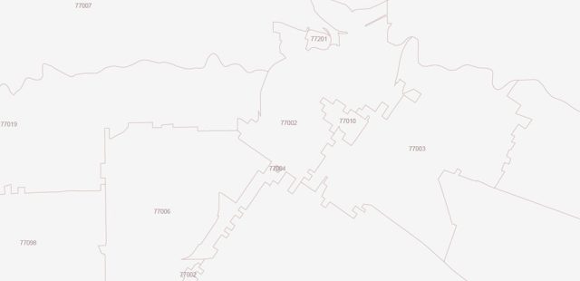 Houston Texas US + Zipcodes Areas Map Vector City Plan High Detailed ...