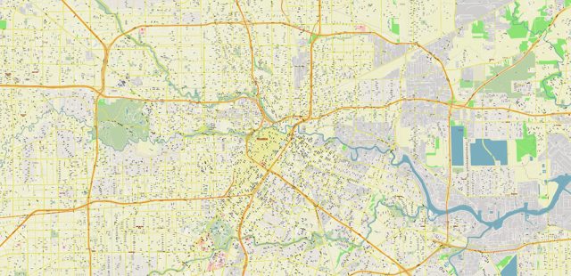 Houston Texas US + Zipcodes Areas Map Vector City Plan High Detailed ...