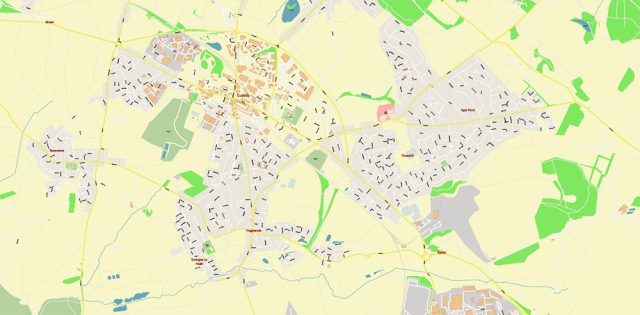Leicester UK PDF Vector Map: City Plan High Detailed Street Map ...