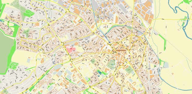 Leicester UK PDF Vector Map: City Plan High Detailed Street Map ...