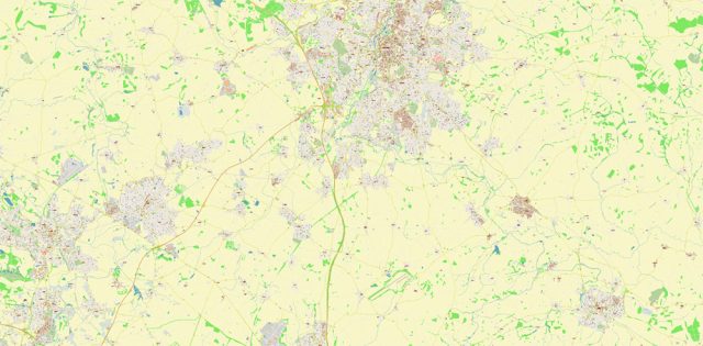 Leicester UK PDF Vector Map: City Plan High Detailed Street Map ...