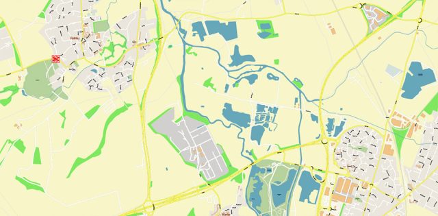 Leicester UK PDF Vector Map: City Plan High Detailed Street Map ...