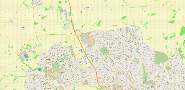 Luton + Milton Keynes + Bedford + Bletchley UK Map Vector City Plan ...