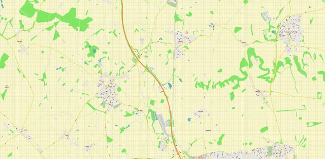 Luton + Milton Keynes + Bedford + Bletchley UK Map Vector City Plan ...