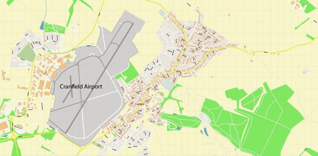 Luton + Milton Keynes + Bedford + Bletchley UK Map Vector City Plan ...