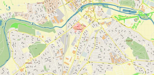 Luton + Milton Keynes + Bedford + Bletchley UK Map Vector City Plan ...