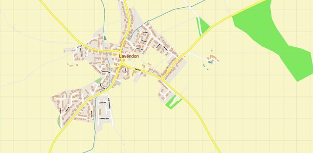 Luton + Milton Keynes + Bedford + Bletchley UK PDF Vector Map: City ...