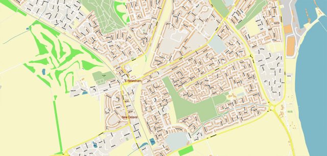 Newcastle Upon Tyne UK PDF Vector Map: City Plan High Detailed Street ...