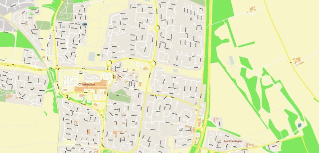 Newcastle Upon Tyne UK PDF Vector Map: City Plan High Detailed Street ...