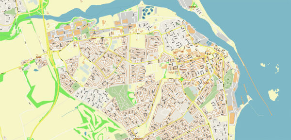 Newcastle Upon Tyne UK PDF Vector Map: City Plan High Detailed Street ...