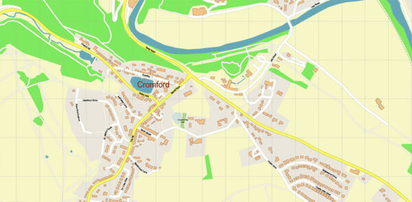 Nottingham + Derby UK PDF Vector Map: City Plan High Detailed Street ...