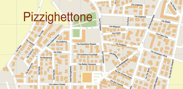 Pizzighettone Italy Map Vector City Plan High Detailed Street Map ...