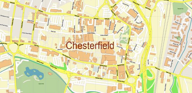 Sheffield Area UK Map Vector City Plan High Detailed Street Map ...