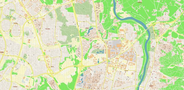 Vilnius Lithuania Map Vector City Plan High Detailed Street Map ...