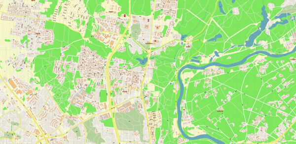 Vilnius Lithuania Map Vector City Plan High Detailed Street Map ...