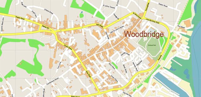 Ipswich UK Map Vector City Plan High Detailed Street Map editable Adobe ...