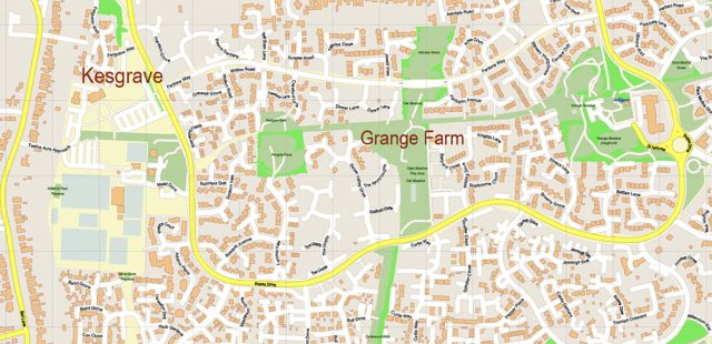 Ipswich UK Map Vector City Plan High Detailed Street Map editable Adobe ...