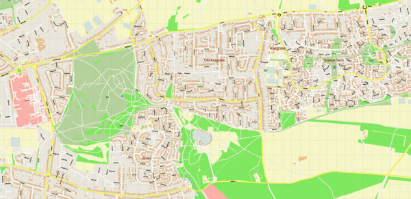 Ipswich UK PDF Vector Map: City Plan High Detailed Street Map editable ...