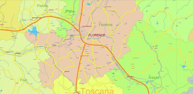 Italy complete country Map Vector Extra High Detailed Road Map + Admin ...