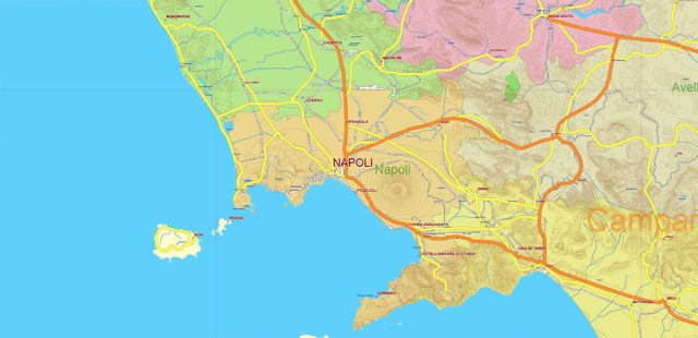 Italy complete country Map Vector Extra High Detailed Street Road Map ...