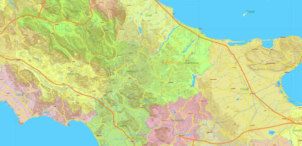 Italy complete country Map Vector Extra High Detailed Street Road Map ...