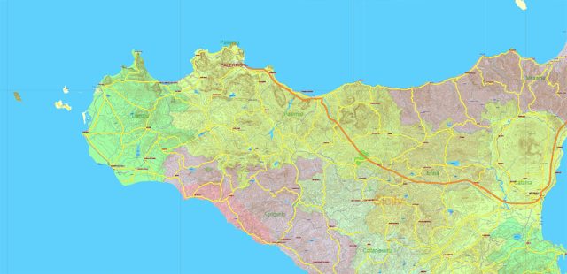 Italy complete country Map Vector Extra High Detailed Street Road Map ...