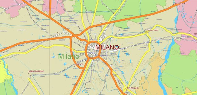 Italy complete country Map Vector Extra High Detailed Street Road Map ...