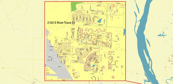 Memphis Tennessee US PDF Vector Map: City Plan High Detailed Street Map ...