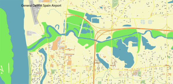 Memphis Tennessee US Map Vector City Plan High Detailed Street Map ...