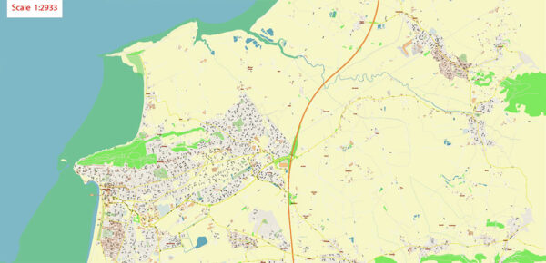 Milton + Yatton + Clevedon + Oldmixon UK Map Vector City Plan High ...