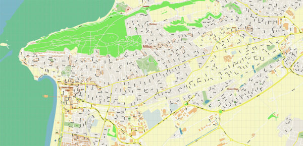 Milton + Yatton + Clevedon + Oldmixon UK Map Vector City Plan High ...