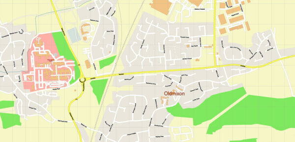 Milton + Yatton + Clevedon + Oldmixon UK Map Vector City Plan High ...