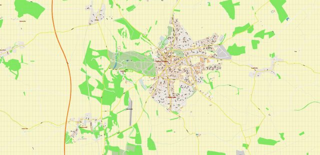 Newport + Saffron Walden UK PDF Vector Map: City Plan High Detailed ...