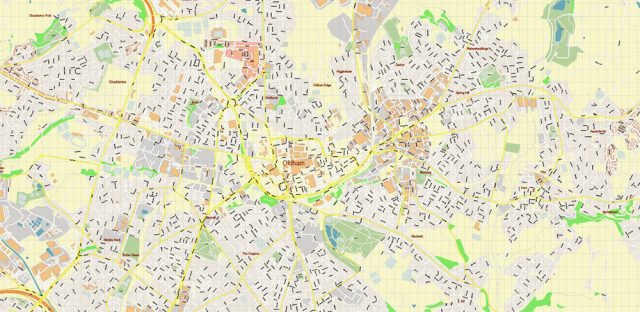 Oldham + New Moston + Rochdale UK Map Vector City Plan High Detailed ...