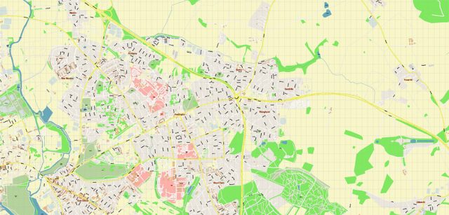 Oxford Area UK Map Vector City Plan High Detailed Street Map editable ...
