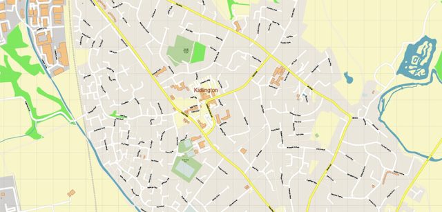 Oxford Area UK PDF Vector Map: City Plan High Detailed Street Map ...
