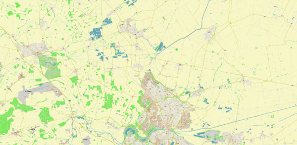 Peterborough Area UK PDF Vector Map: City Plan High Detailed Street Map ...