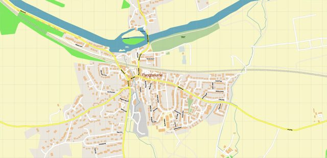Reading UK PDF Vector Map: City Plan High Detailed Street Map editable ...