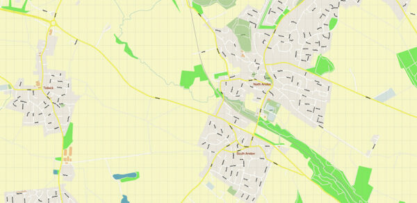 Rotherham Area UK Map Vector City Plan High Detailed Street Map ...