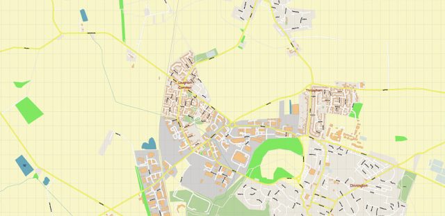 Rotherham Area UK PDF Vector Map: City Plan High Detailed Street Map ...