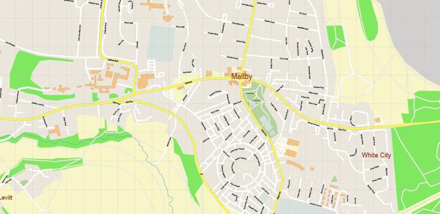 Rotherham Area UK PDF Vector Map: City Plan High Detailed Street Map ...