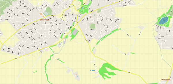 Rotherham Area UK Map Vector City Plan High Detailed Street Map ...