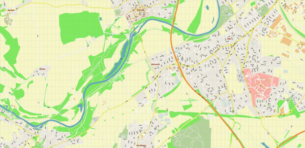 Rotherham Area UK Map Vector City Plan High Detailed Street Map ...