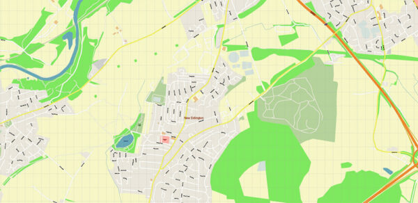 Rotherham Area UK Map Vector City Plan High Detailed Street Map ...