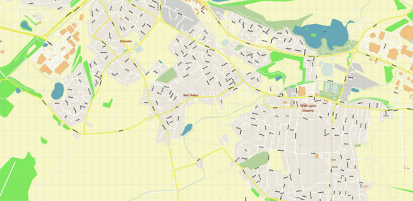 Rotherham Area UK PDF Vector Map: City Plan High Detailed Street Map ...