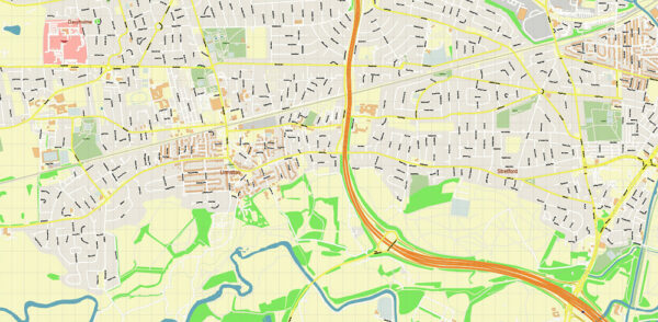 Sale Area UK Map Vector City Plan High Detailed Street Map editable ...