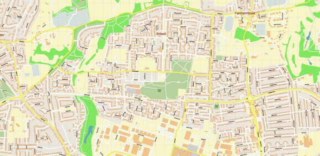 Slough + Windsor Area UK Map Vector City Plan High Detailed Street Map ...